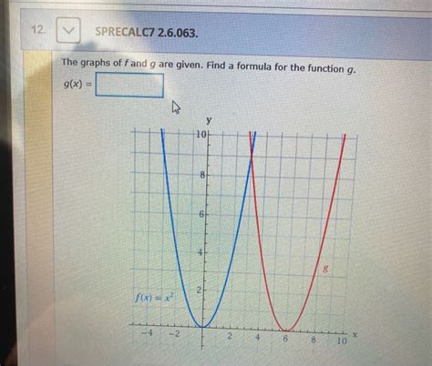 Solved Sprecalc7 26063 The Graphs Of Fand G Are Given
