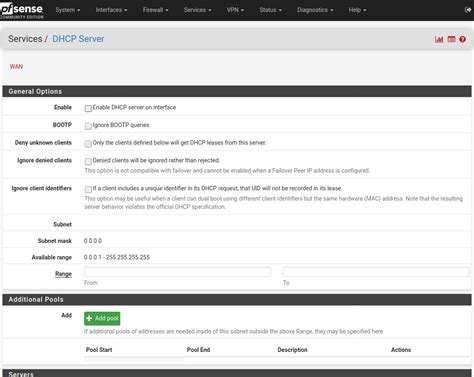 missing dhcp server settings tab netgate forum