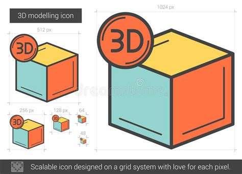 3d Modelling Vector Line Icons Set 3d Modelling Modeling Cad Design Rendering Simulation