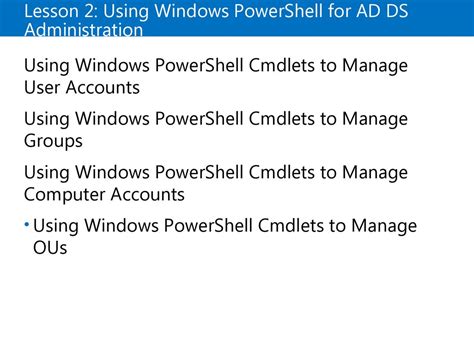 Microsoft Official Course Automating Active Directory Domain Services