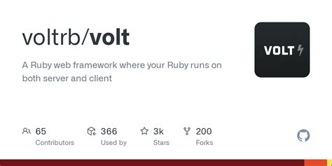 GitHub Voltrb Volt A Ruby Web Framework Where Your Ruby Runs On Both Server And Client