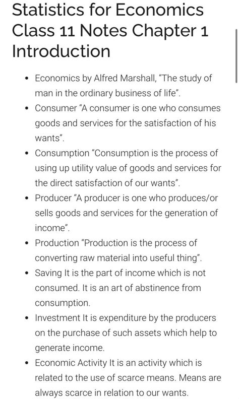 Solution Statistics For Economics Class 11 Notes Chapter 1