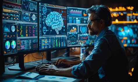 Ai Data Analyst Coding Virtual Brain Ai Machine Learning Technology For