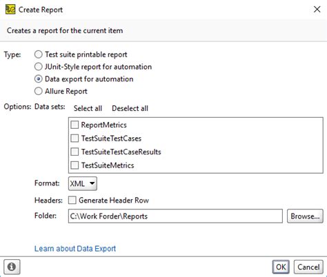 Data Export For Automation Readyapi Documentation