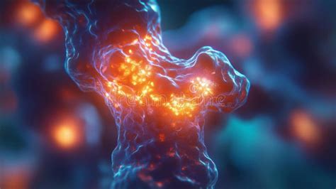 Vibrant Molecular Structure Glowing Under Scientific Observation Stock Image Image Of