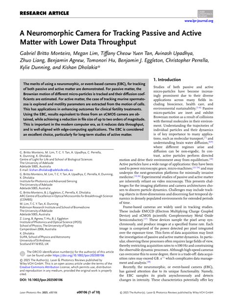 Pdf A Neuromorphic Camera For Tracking Passive And Active Matter With Lower Data Throughput Pdf A Neuromorphic Camera For Tracking Passive And Active Matter With Lower Data Throughput