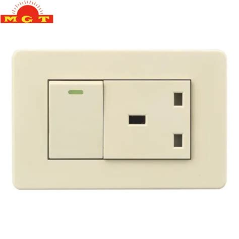Standard Grounding Electrical Outlet Wall Push Button Switched Socket For Hotel Socket And