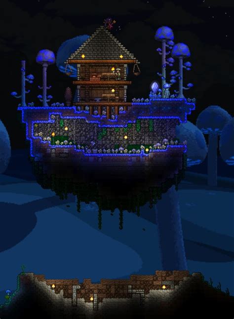 This Is A Mushroom Biome Idea Terrariadesign Terraria House Design