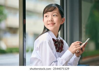 4 Hundred Japanese School Girls On Bus Royalty Free Images Stock