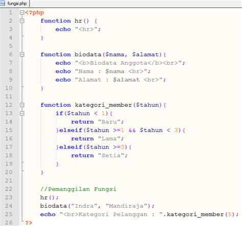 PHP Struktur Kontrol Dan Fungsi Dunia Web