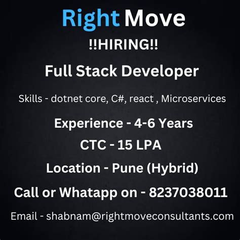 Shabnam P On Linkedin Dotnotcore React Microservices Developer Hiring Hiringnow Rightmove