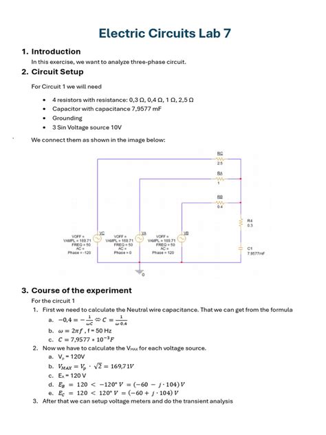 Three Phase Circuit Analysis Lab Pdf Electrical Network Capacitance