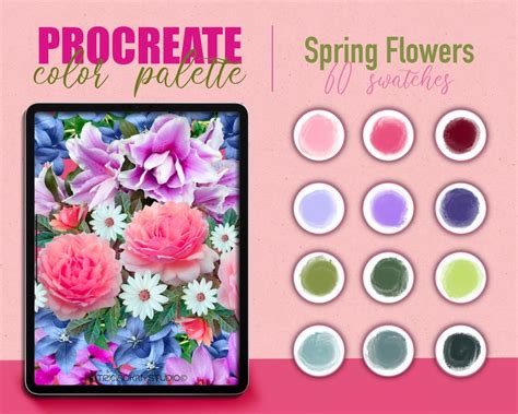 Procreate Color Palette Spring Flower Color Swatches Etsy