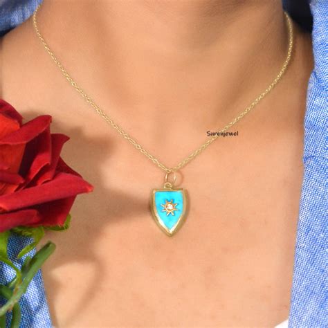 925 Silver Battlestar Paladin Shield Pendant Silver Shield Etsy