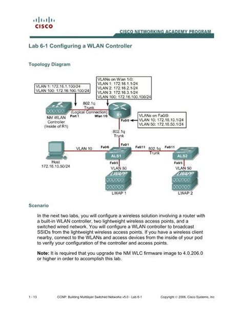 Lab Configuring A WLAN Controller