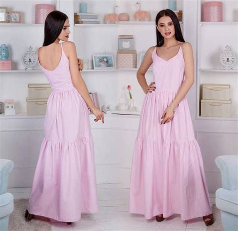 Женский сарафан макси платье в пол воланами коттон — цена 299 грн в каталоге Сарафаны Купить