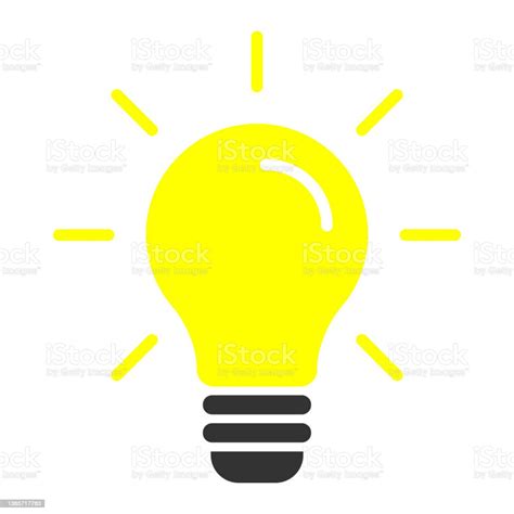 전구 전구 아이디어 아이콘 광선이 빛나는 램프 벡터 그림입니다 3차원 형태에 대한 스톡 벡터 아트 및 기타 이미지 3차원 형태 개념 과학 Istock