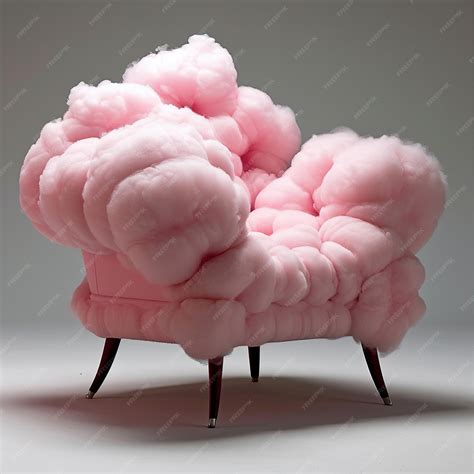 Premium Photo Pink Cotton Candy Chair On A Gray Background