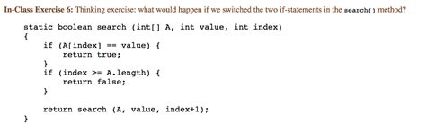 solved in class exercise 6 thinking exercise what would