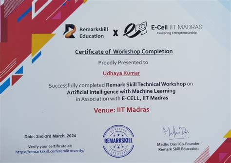 Attended A Workshop On Ai And Ml At Iiit Madras Udhaya Kumar S Posted On The Topic Linkedin