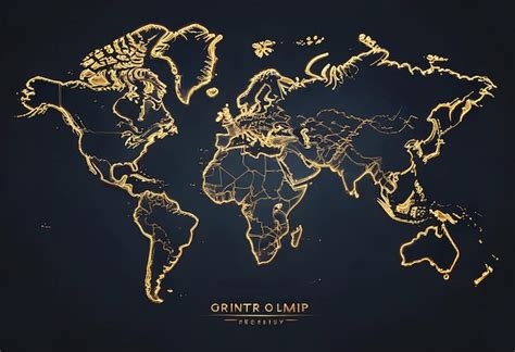 An Image Of A World Map With A Monochromatic Color Scheme Featuring A