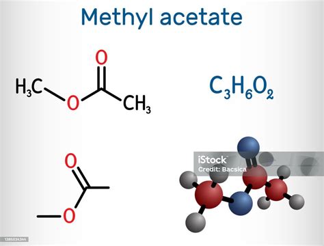 Metil Asetat Molekul Metil Etanoat Ini Adalah Ester Asetat Pelarut Rumus Kimia Struktural Dan