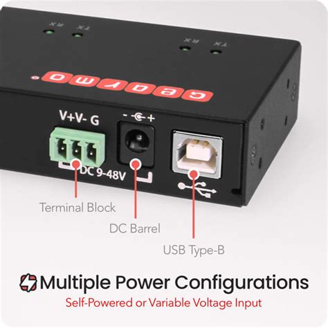 Getuscart Industrial 4 Port Usb To Serial Adapter Db9 Rs 232 With Ftdi