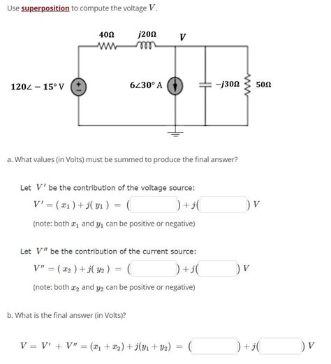 solved use superposition to compute the voltage v a what