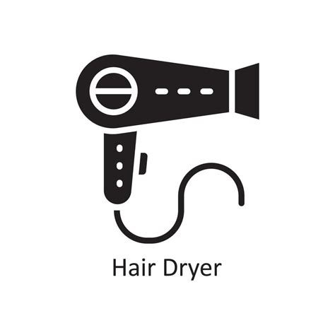 Hair Dryer Vector Solid Tline Icon Design Illustration Housekeeping Symbol On White Background