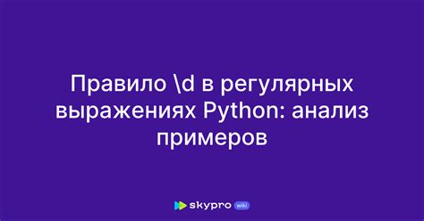 Правило D в регулярных выражениях Python анализ примеров