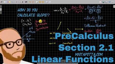 precalculus section 2 1 linear functions youtube