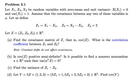 solved problem 2 1 let xi x2 x3 be random variables with