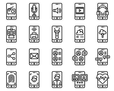 Mobile Application Vector Icon Set Line Stye 1933172 Vector Art At