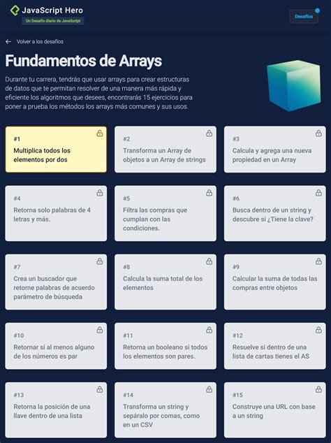 Platzihero ¡practica Con 12 Ejercicios De Arrays En Javascript