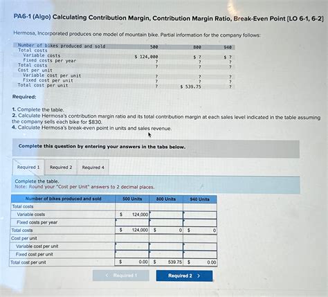 Solved Pa6 1 Algo ﻿calculating Contribution Margin