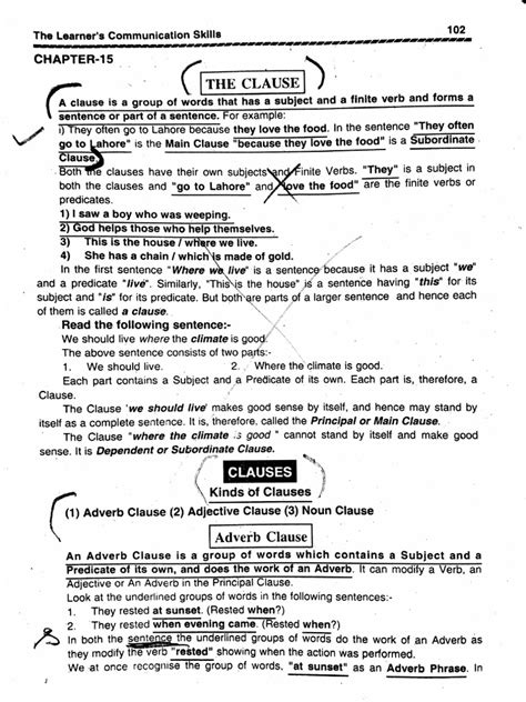Clause And Its Types Pdf