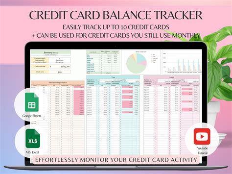 credit card tracker spreadsheet payment balance excel template debt