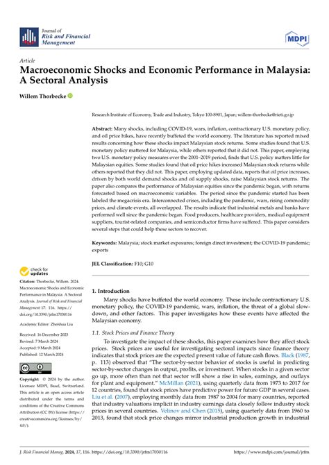 Pdf Macroeconomic Shocks And Economic Performance In Malaysia A