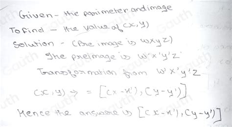 Solved The Preimage And Image Of Wxyz Are Shown Use Coordinate