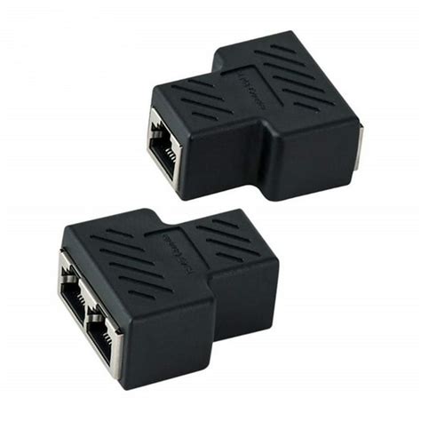 Acoplador Rj45 [2 Piezas] Adaptador De Conectores Divisores Rj45 1 A 2 Divisor Ethernet De