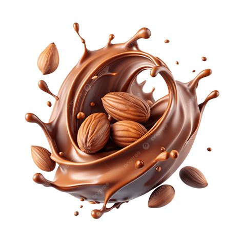 아몬드를 넣은 3d 초콜릿 튀는 나선형 모양 초콜릿 초콜릿 튀는 튀김 Png 일러스트 및 이미지 에 대한 무료 다운로드 Pngtree