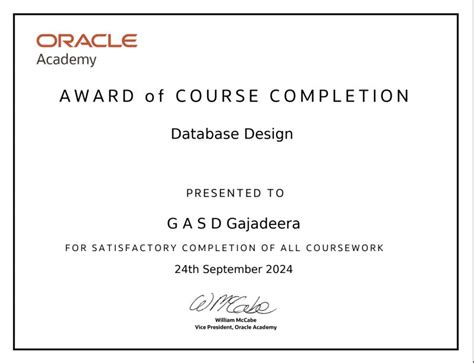 Seniya Gajadeera On Linkedin Oracleacademy Databasedesign Nibm