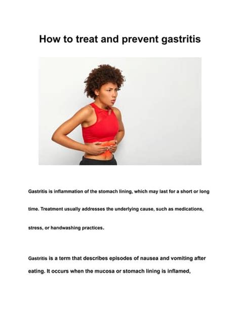 How To Treat And Prevent Gastritis Pdf