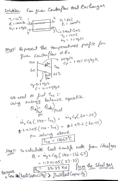 Solved Points A Steady Counter Flow Heat Exchanger Heats An Course Hero
