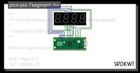 Pico Pio 7segment Ino Copy Wokwi ESP32 STM32 Arduino Simulator