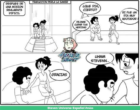 Cómic De Steven Y Cony El Amor Que Se Tienen Los Dos 😘💚😉💙y La Celosa De Perla Steven Universe
