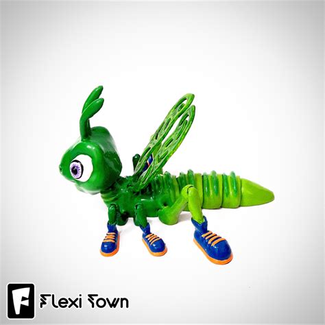 3d printable flexi print in place grasshopper by flexi town