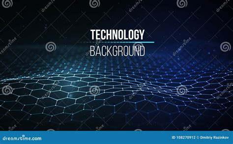 Abstract Technology Background Background 3d Grid Stock Vector