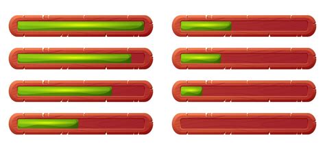 premium vector wooden load slider game bar interface design element