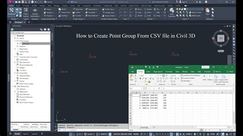 How To Import Coordinates File And Create Point Group From Csv File In Civil 3d Youtube